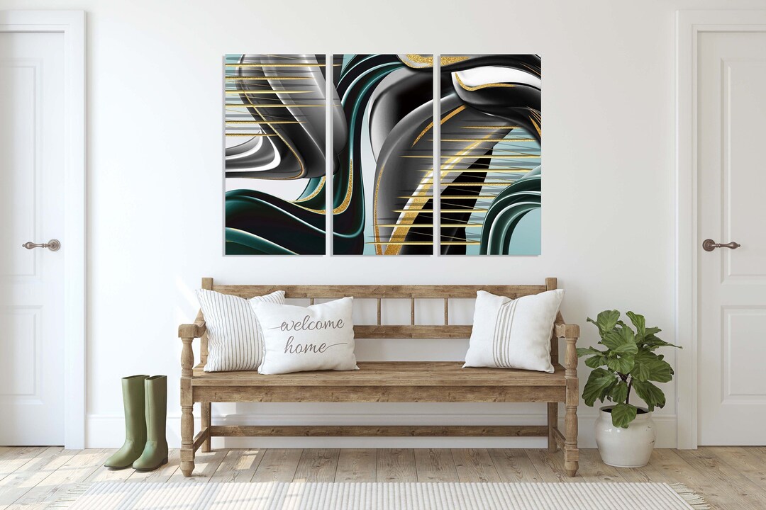 Home Wall Decor Abstract Wall Art Modern Abstract Art Multi Panel ...