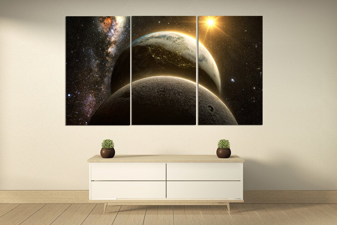Cosmos Planets Canvas Art: Multi Panel Outer Space Wall Decor - Etsy
