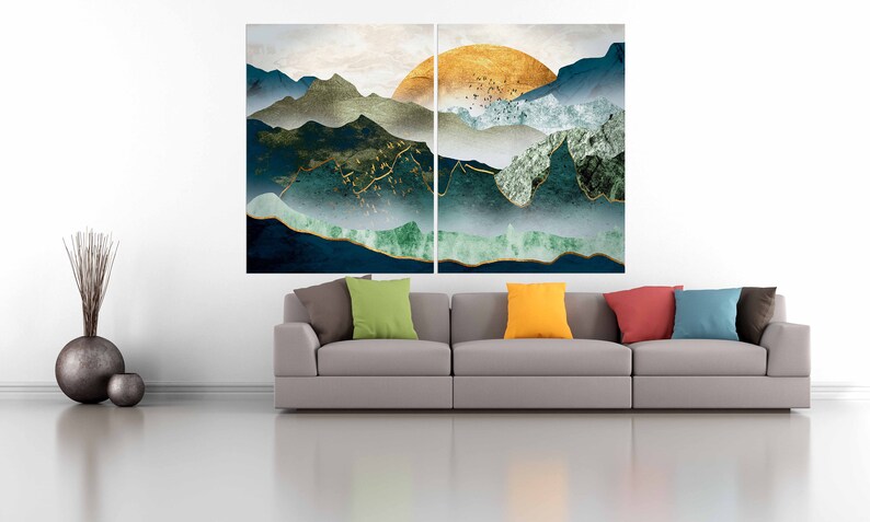 Blue Ridge Mountains Abstract Wall Art Paintings on Canvas - Etsy