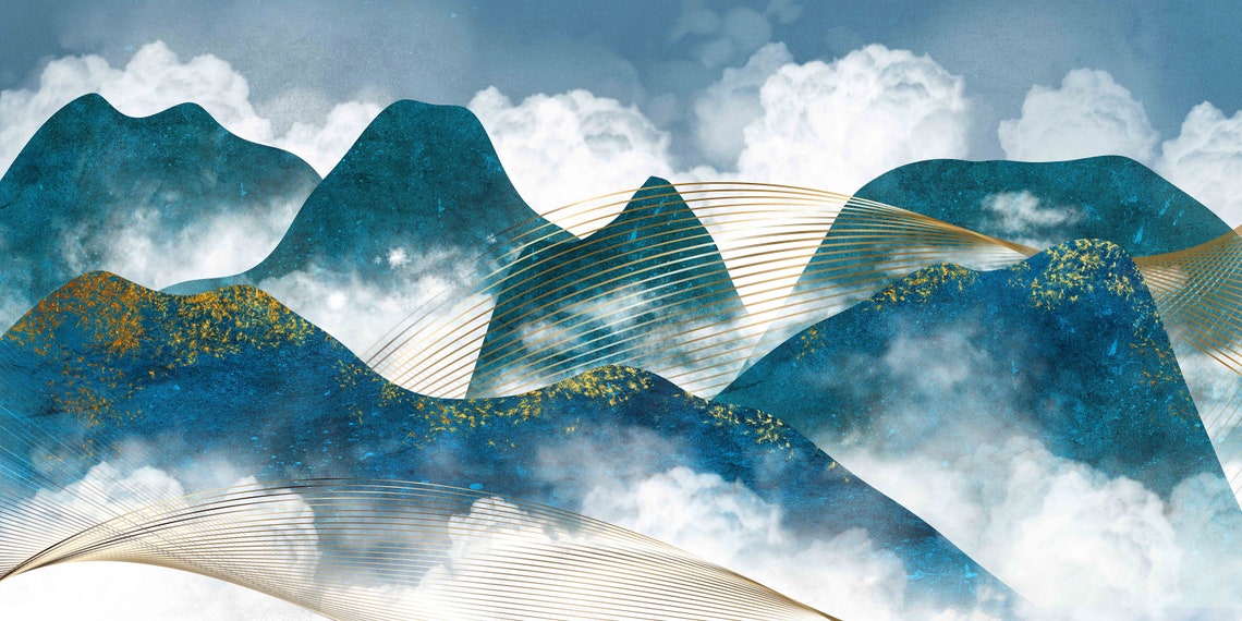 Blue Ridge Mountains Wall Art Mountain Line Art Wall Print - Etsy