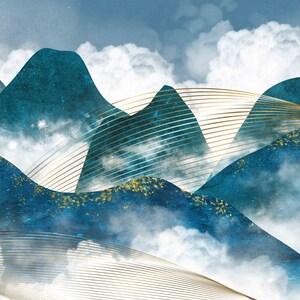 Blue Ridge Mountains Wall Art Mountain Line Art Wall Print Modern ...