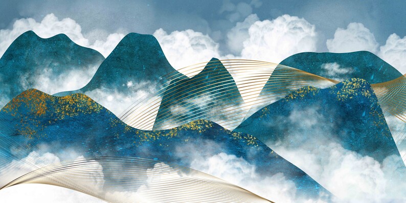 Blue Ridge Mountains Wall Art Mountain Line Art Wall Print - Etsy