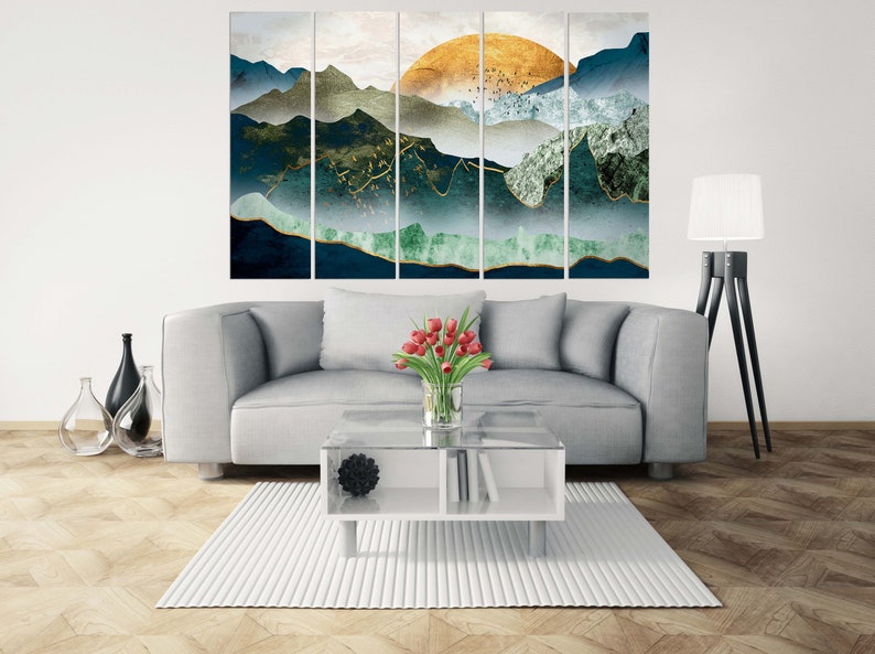 Blue Ridge Mountains Abstract Wall Art Paintings on Canvas - Etsy
