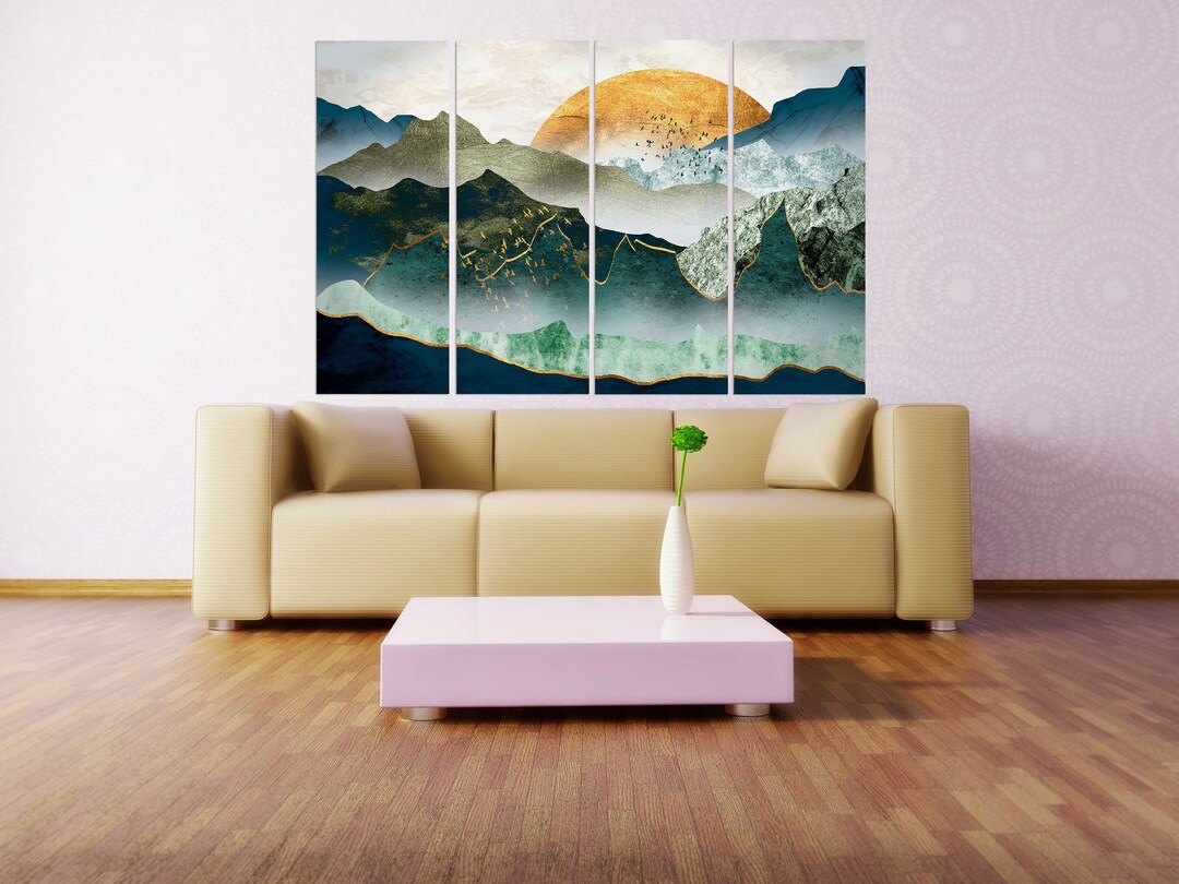 Blue Ridge Mountains Abstract Wall Art Paintings on Canvas Nature Wall ...