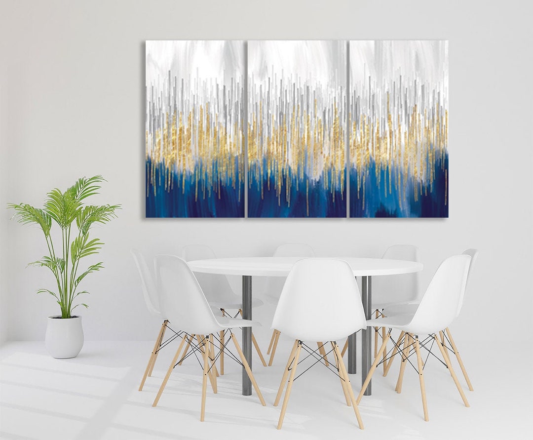 Large Wall Art Framed Abstract Modern Abstract Art Multi Panel Canvas ...