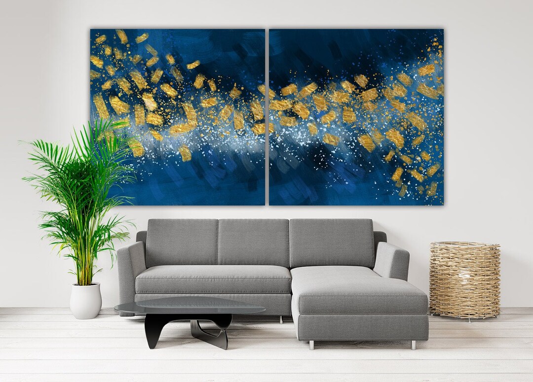 Large Wall Art Framed Abstract, Modern Abstract Art, Multi Panel Canvas ...
