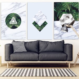 Geometric Wall Art Printable Set of 3 Abstract Wall Art - Etsy