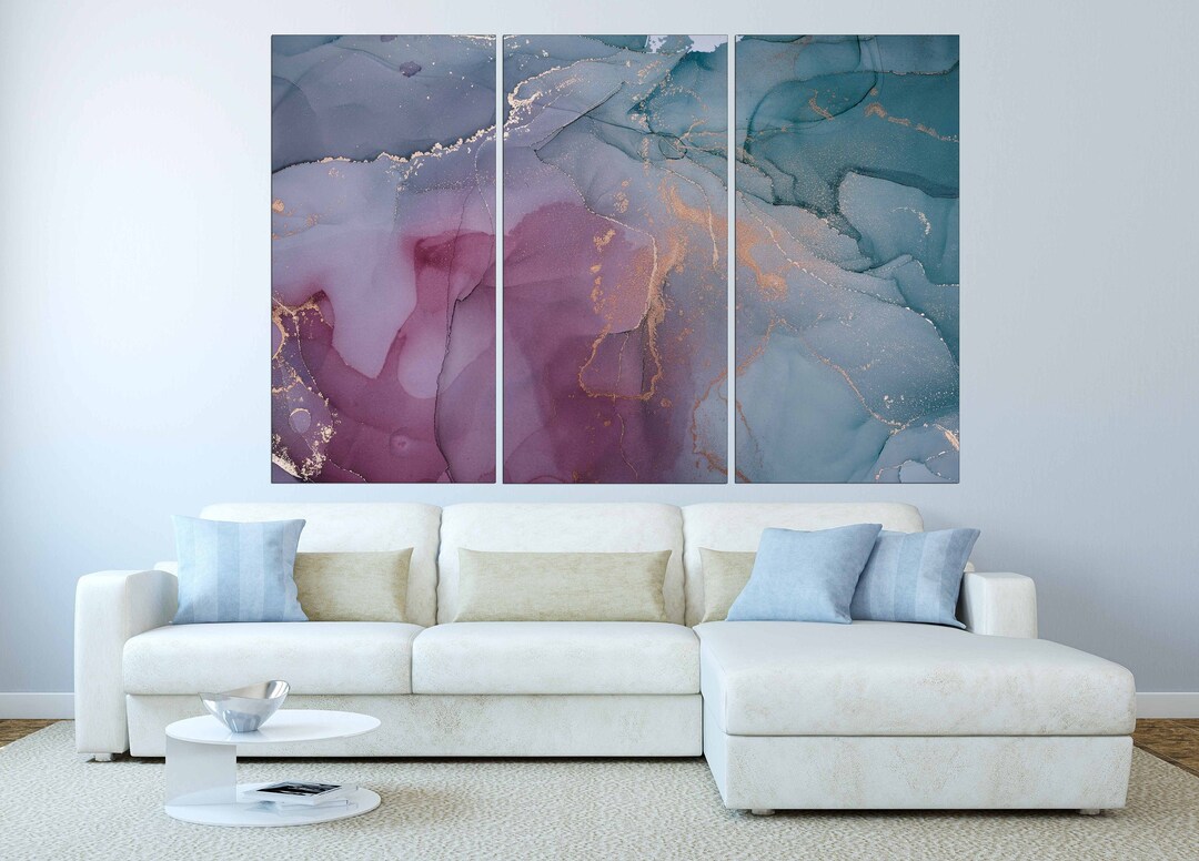 Blue Marble Wall Art Abstract Wall Art Paintings on Canvas, Home Wall ...