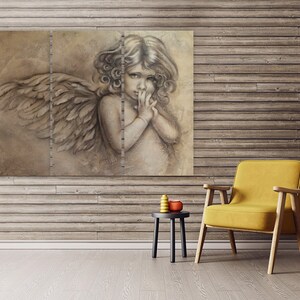 Angel Wall Art Paintings on Canvas Religious Wall Art Home Wall Decor ...