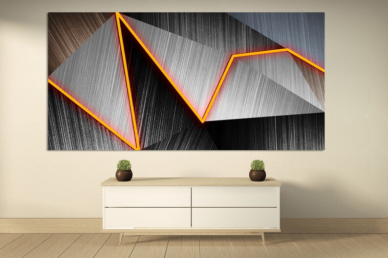 Geometric Wall Art Abstract Print Framed Canvas Painting Home - Etsy