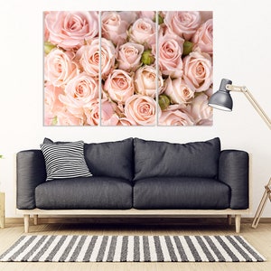 Pink Roses Wall Art Flowers Wall Art Paintings on Canvas, Home Wall ...