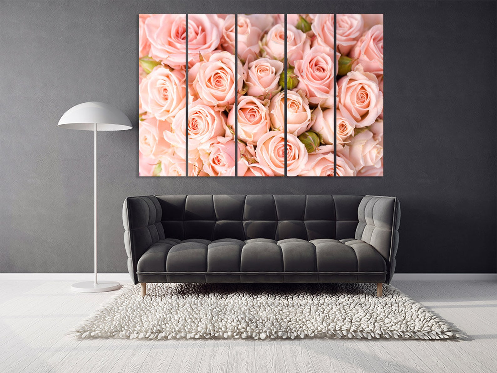 Pink Roses Wall Art Flowers Wall Art Paintings on Canvas Home | Etsy