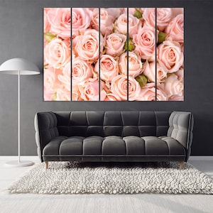Pink Roses Wall Art Flowers Wall Art Paintings on Canvas, Home Wall ...
