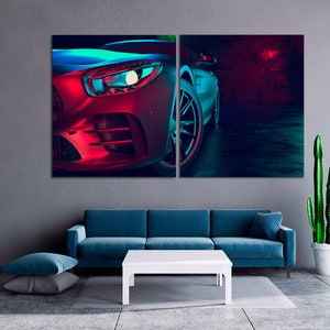 Car Horizontal Wall Art Boy Nursery Wall Decor Framed Canvas Paintings ...