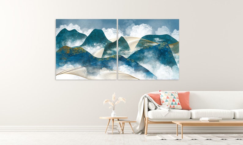Blue Ridge Mountains Wall Art Mountain Line Art Wall Print - Etsy