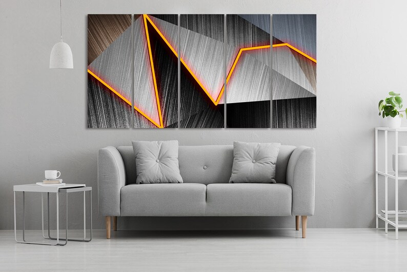 Geometric Wall Art Abstract Print Framed Canvas Painting Home - Etsy