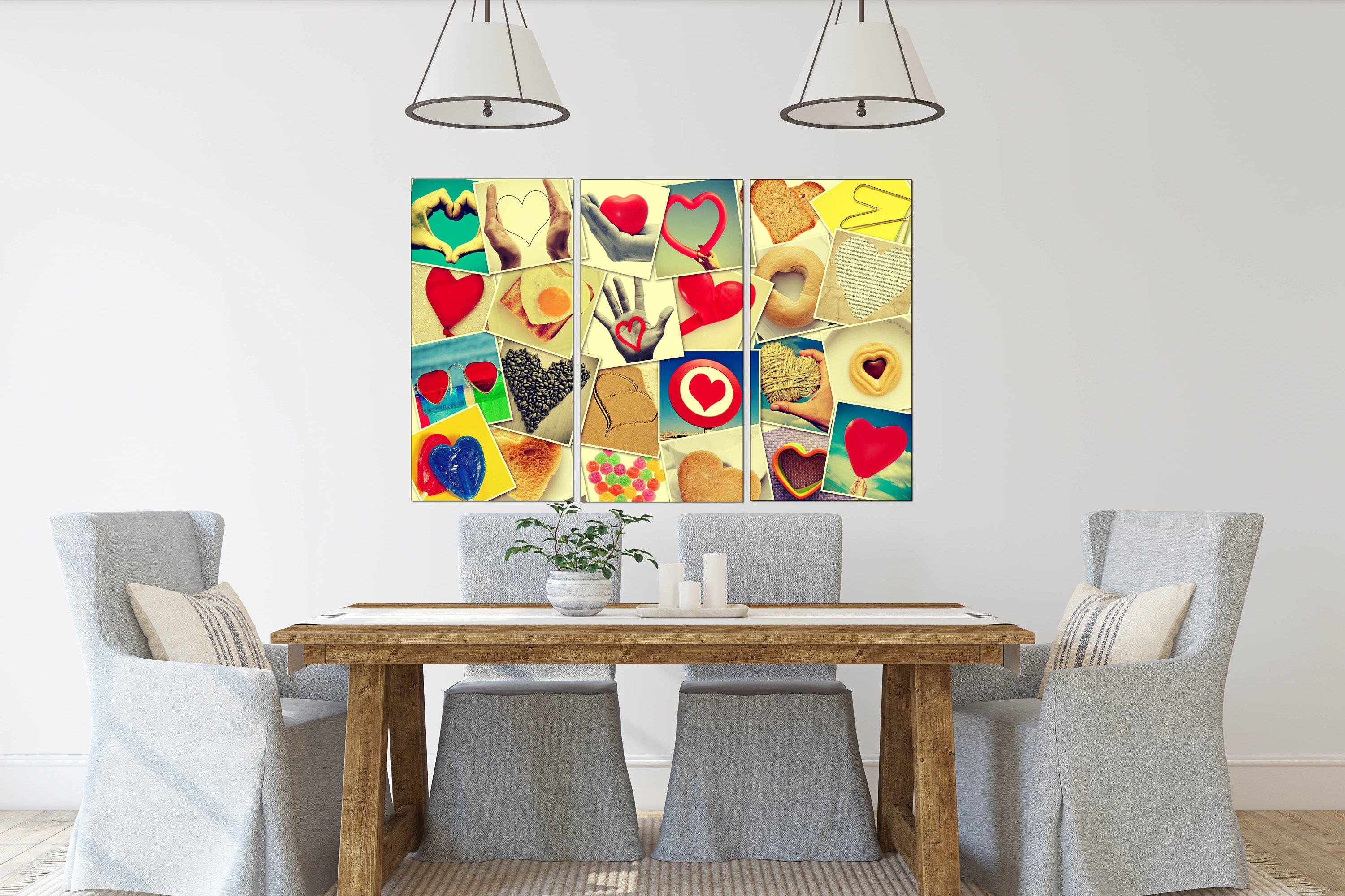 Red Heart Wall Art Love Paintings on Canvas Valentines Day | Etsy