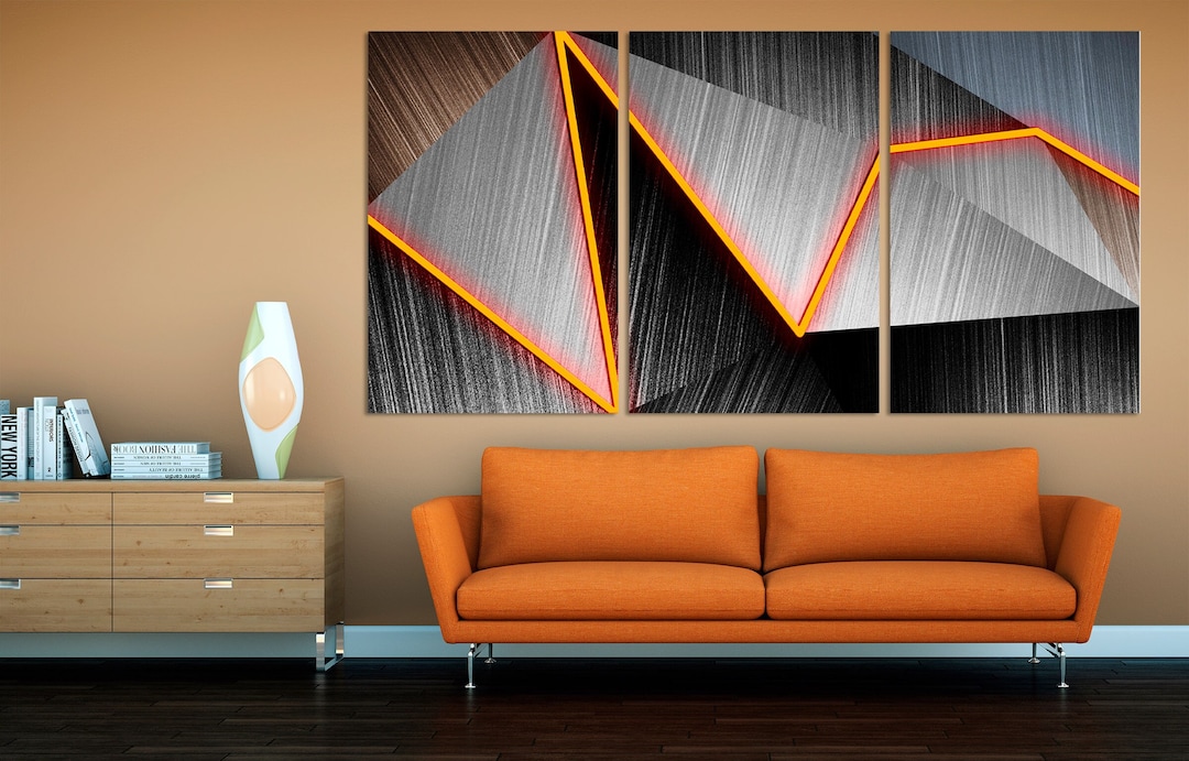 Geometric Wall Art Abstract Print Framed Canvas Painting Home - Etsy