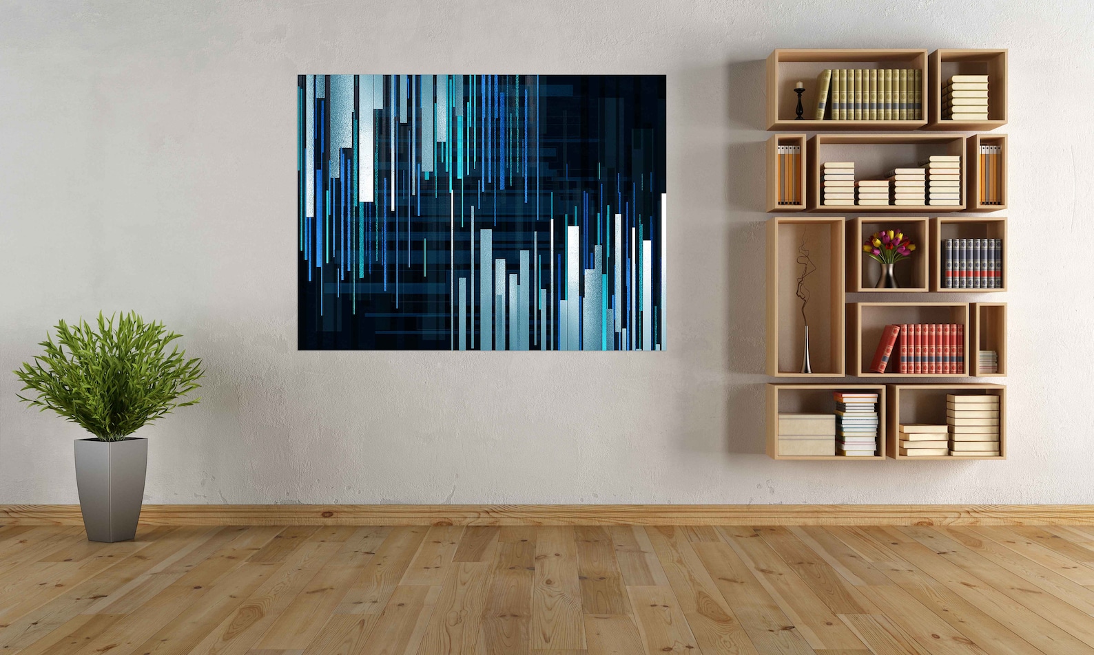 Single Line Drawing Modern Abstract Art 3 Piece Frame Canvas | Etsy