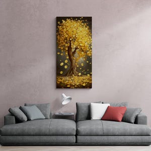 Golden Tree Wall Art, Money Tree Canvas Print, Modern Printable Fantasy ...