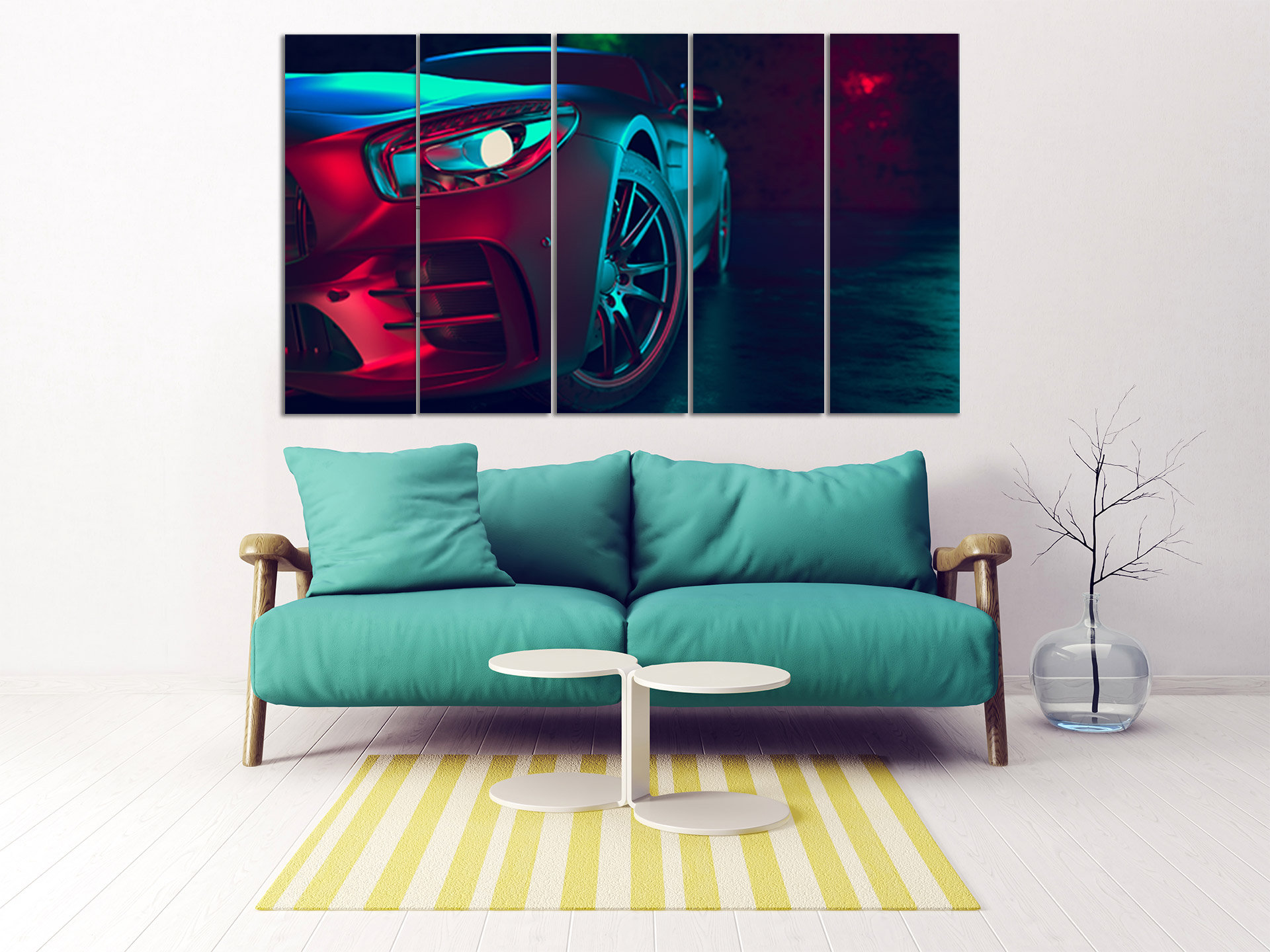 Car Horizontal Wall Art Boy Nursery Wall Decor Framed Canvas | Etsy