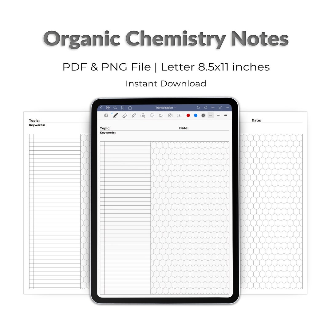 Organic Chemistry Lesson Planner Template Structure Drawing Hexagons ...