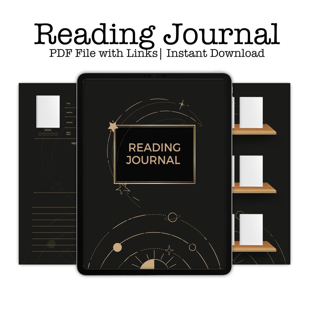Reading Journal With Hyperlinks to Bookshelf Track Your Favorite Reads Instant Download PDF ...