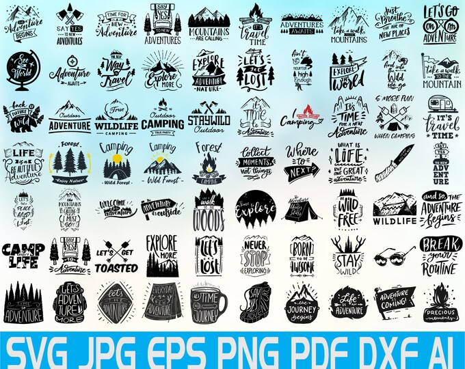 Camping SVG Bundle Adventure SVG Bundle Camp Life SVG Cut Files Happy ...