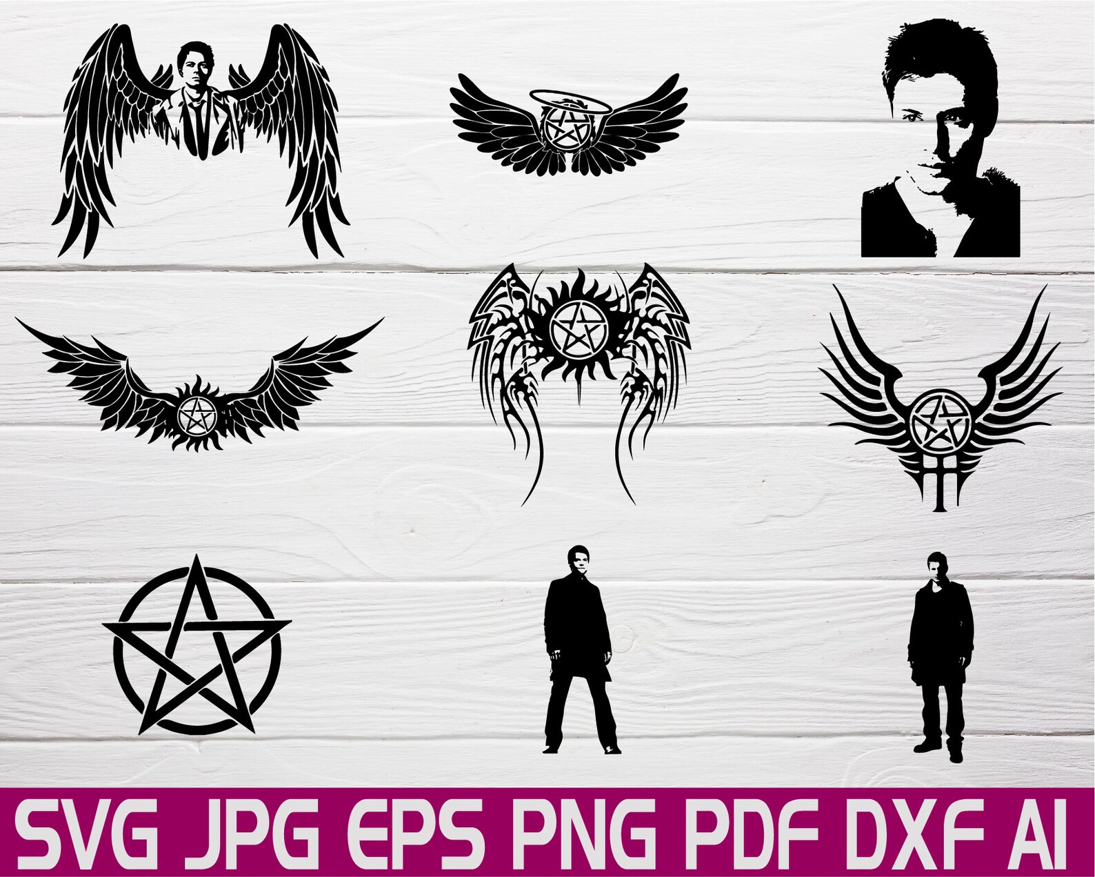 30 Supernatural Svg Supernatural Silhouette Installable Font - Etsy ...