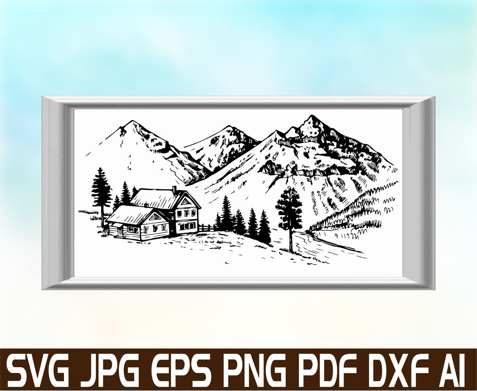 18 Mountain Scenery Svg Mountain Scenery Silhouette Files - Etsy