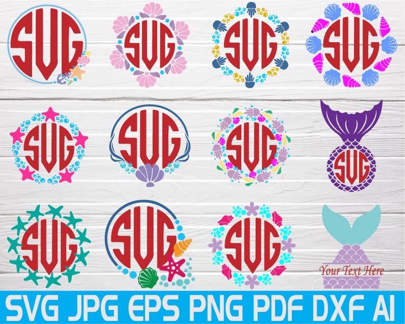 Seashell Monogram Svg Seashell Svg Beach Svg Monogram Svg - Etsy