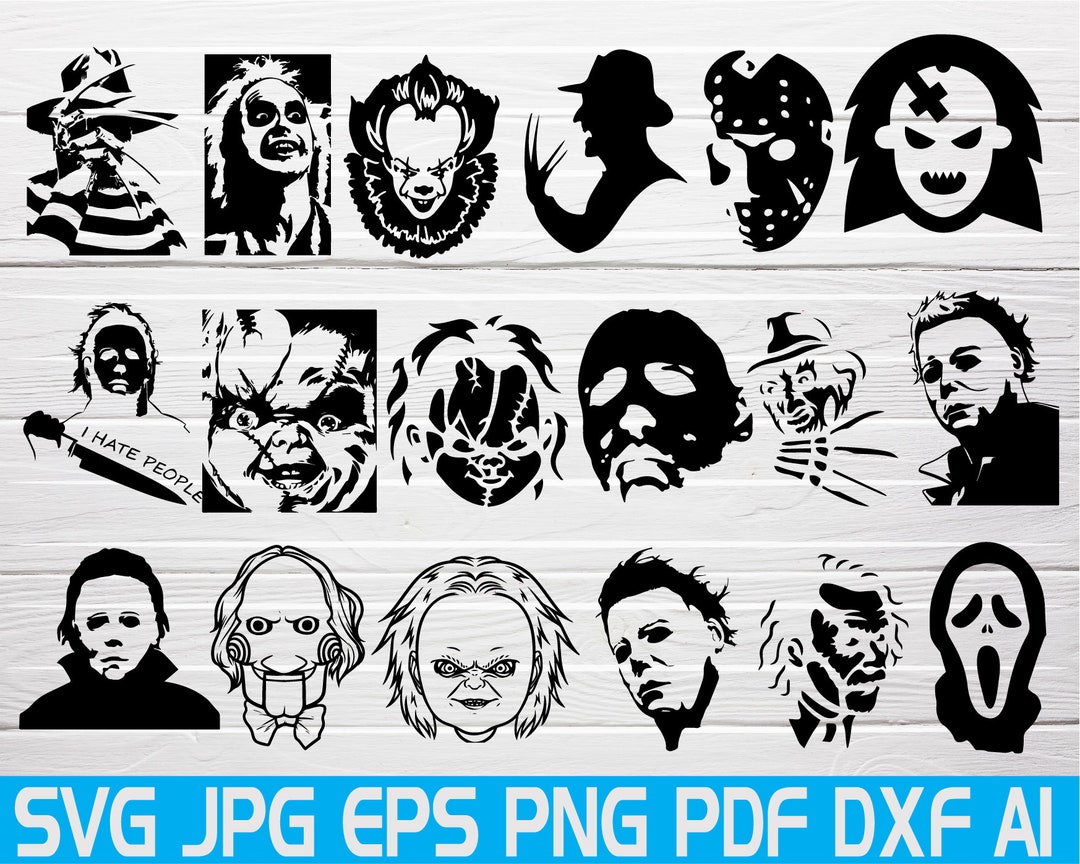 18 Horror Movie Villain Svg Halloween Svg Horror Movie Characters Svg ...