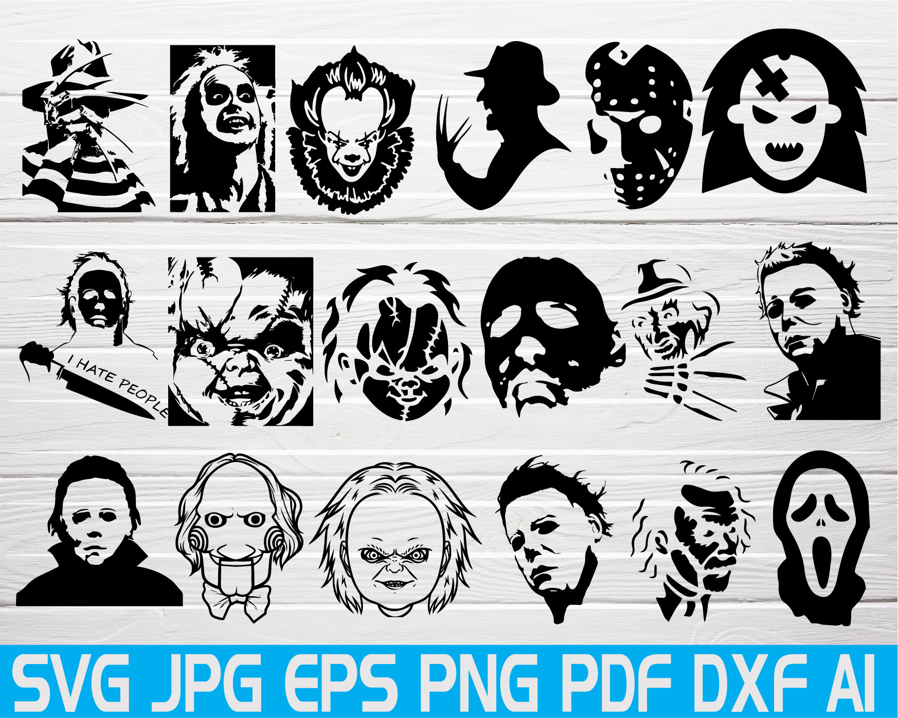 18 Horror Movie Villain Svg Halloween Svg Horror Movie | Etsy