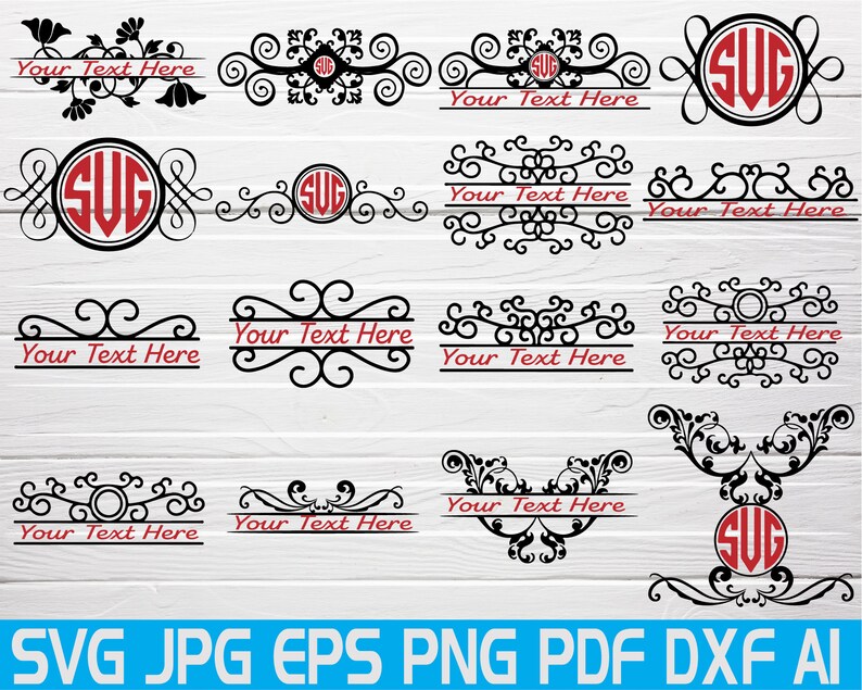 16 Mailbox Svg Cut Files Mailbox Monogram Frame Svg Flourish - Etsy