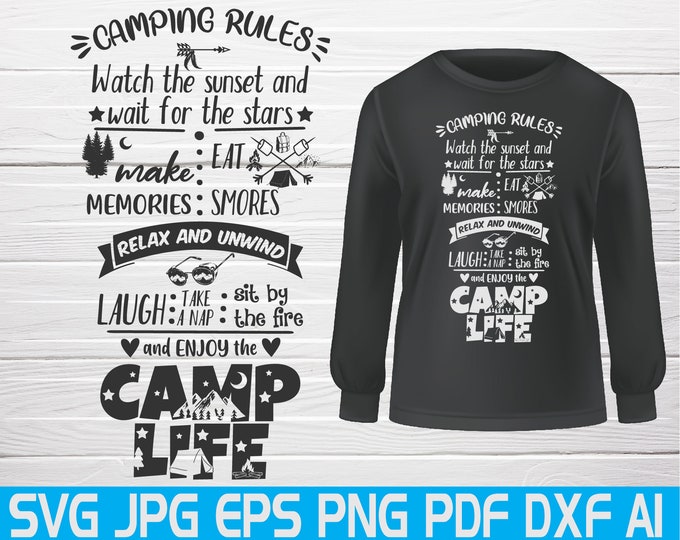 Camping Rules SVG / Cut File / Cricut / Commercial Use / Silhouette ...