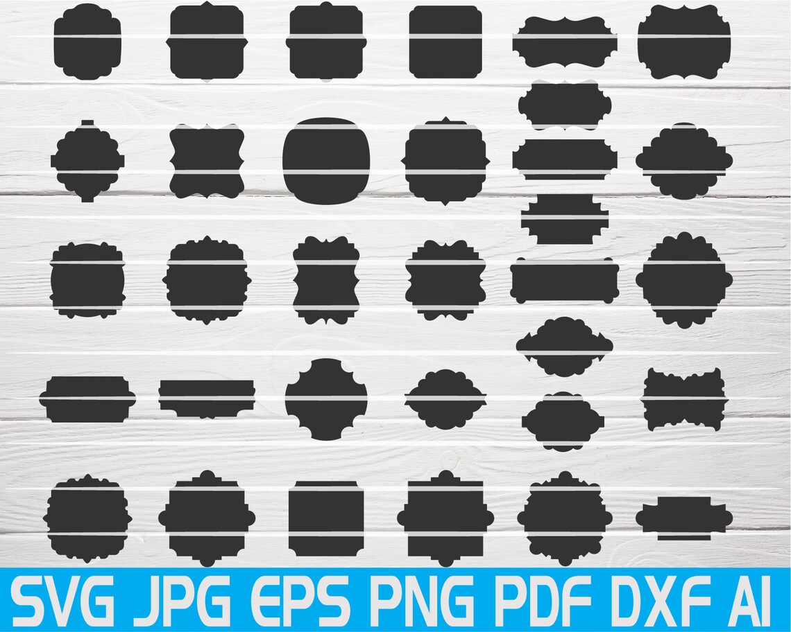 Frame Silhouette Svg Frames Svg Tags Svg Label Svg Decorative | Etsy