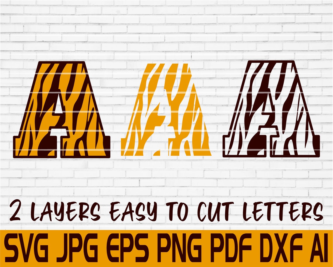 Tiger Font Svg Tiger Skin Font Animal Alphabet Svg Animal | Etsy