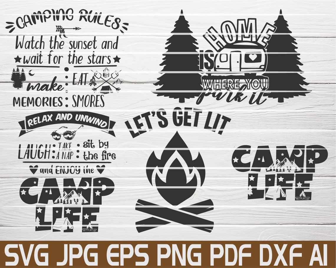 Camping Quotes Big Bundle Svg Files Vector Printable Camping | Etsy