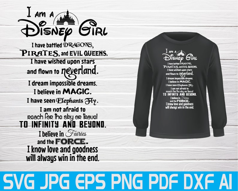 I Am A Disney Girl Svg Cut File Disney Quote Svg Disney World Etsy Canada