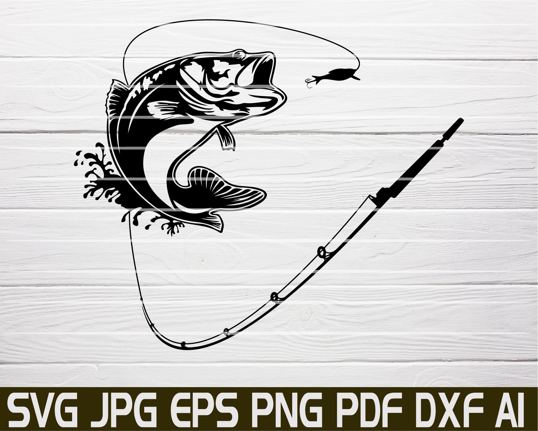 Angeln Svg Bass Fisch Svg Meer Bass Svg Bass Fisch fischn Schneiden ...