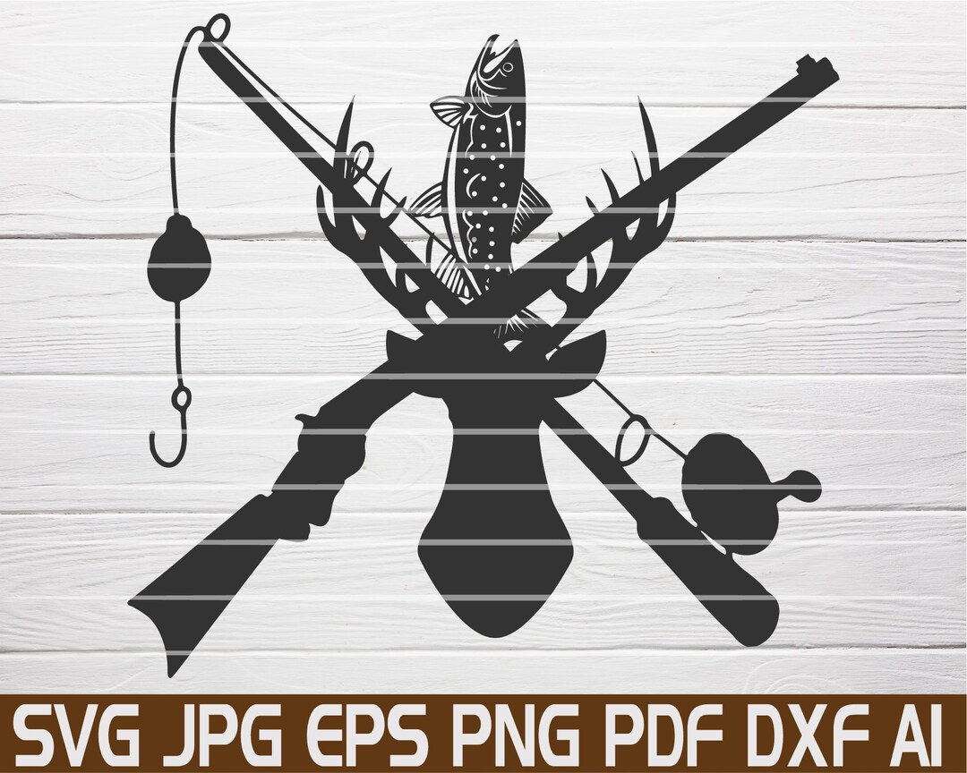 Deer Fish Svg Deer Svg Fish Svg Fishing Pole Svg Rifle Svg Hunting Svg ...