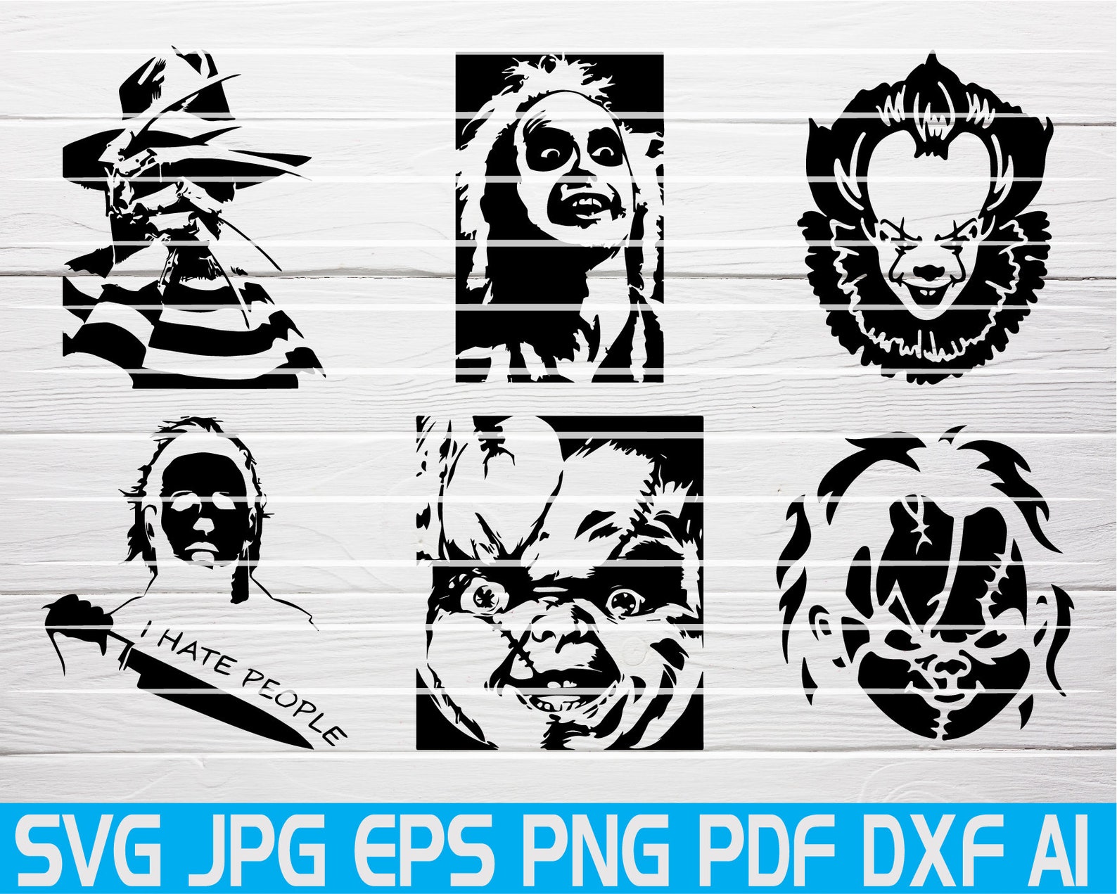 18 Horror Movie Villain Svg Halloween Svg Horror Movie Characters Svg ...