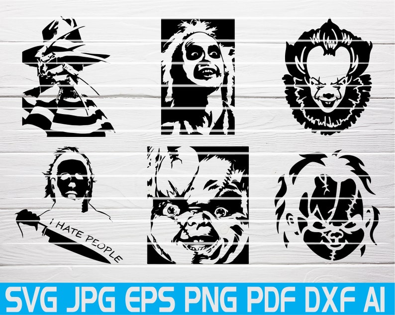 18 Horror Movie Villain Svg Halloween Svg Horror Movie Characters Svg ...
