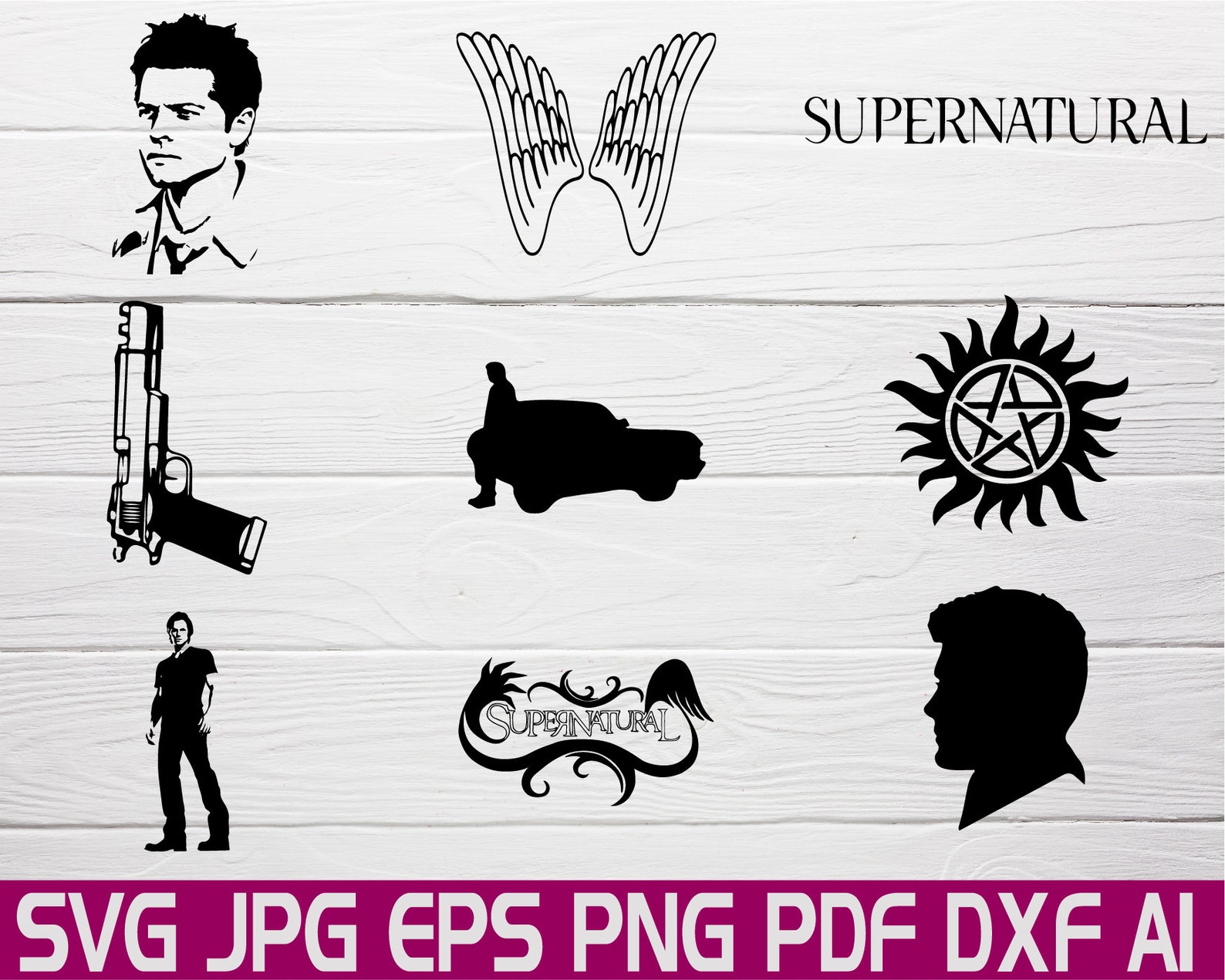 30 Supernatural Svg Supernatural Silhouette Installable Font - Etsy