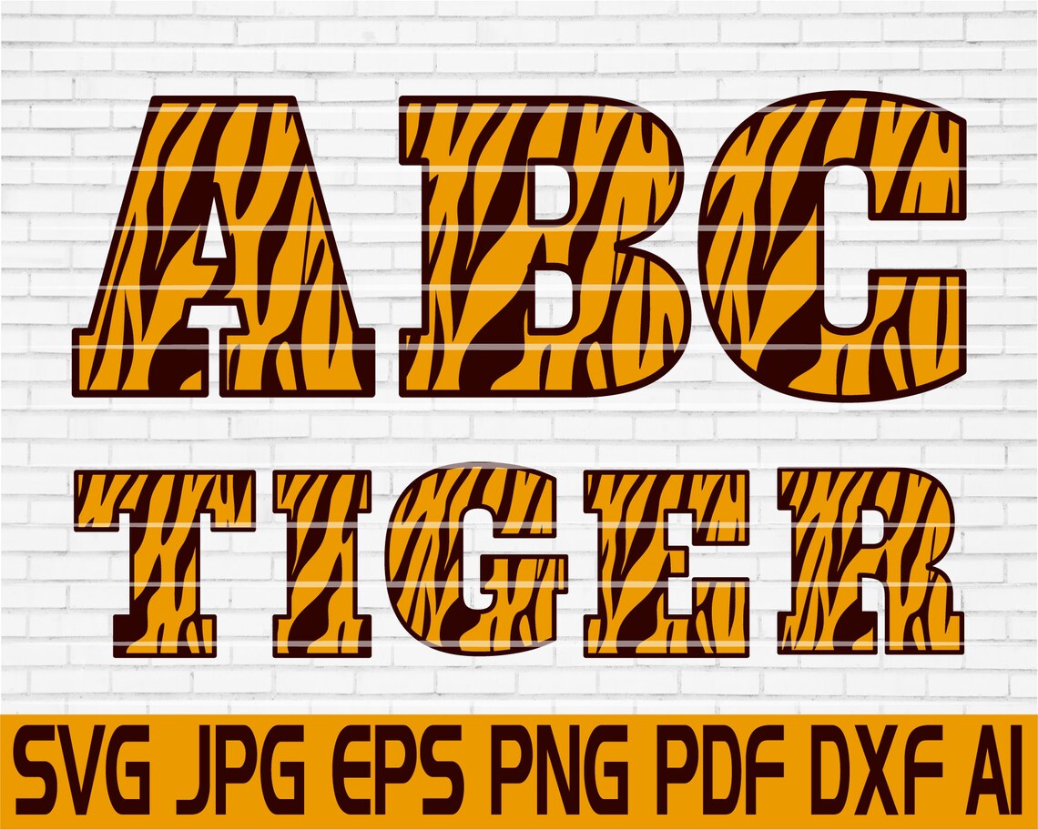 Tiger Font Svg Tiger Skin Font Animal Alphabet Svg Animal - Etsy