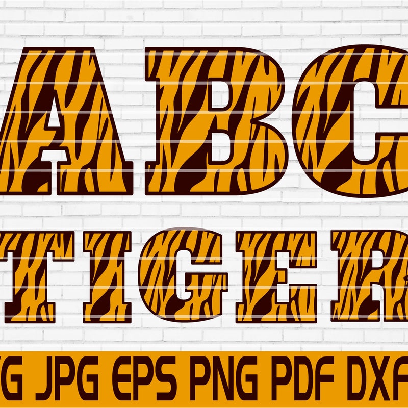 Tiger Font Svg - Etsy