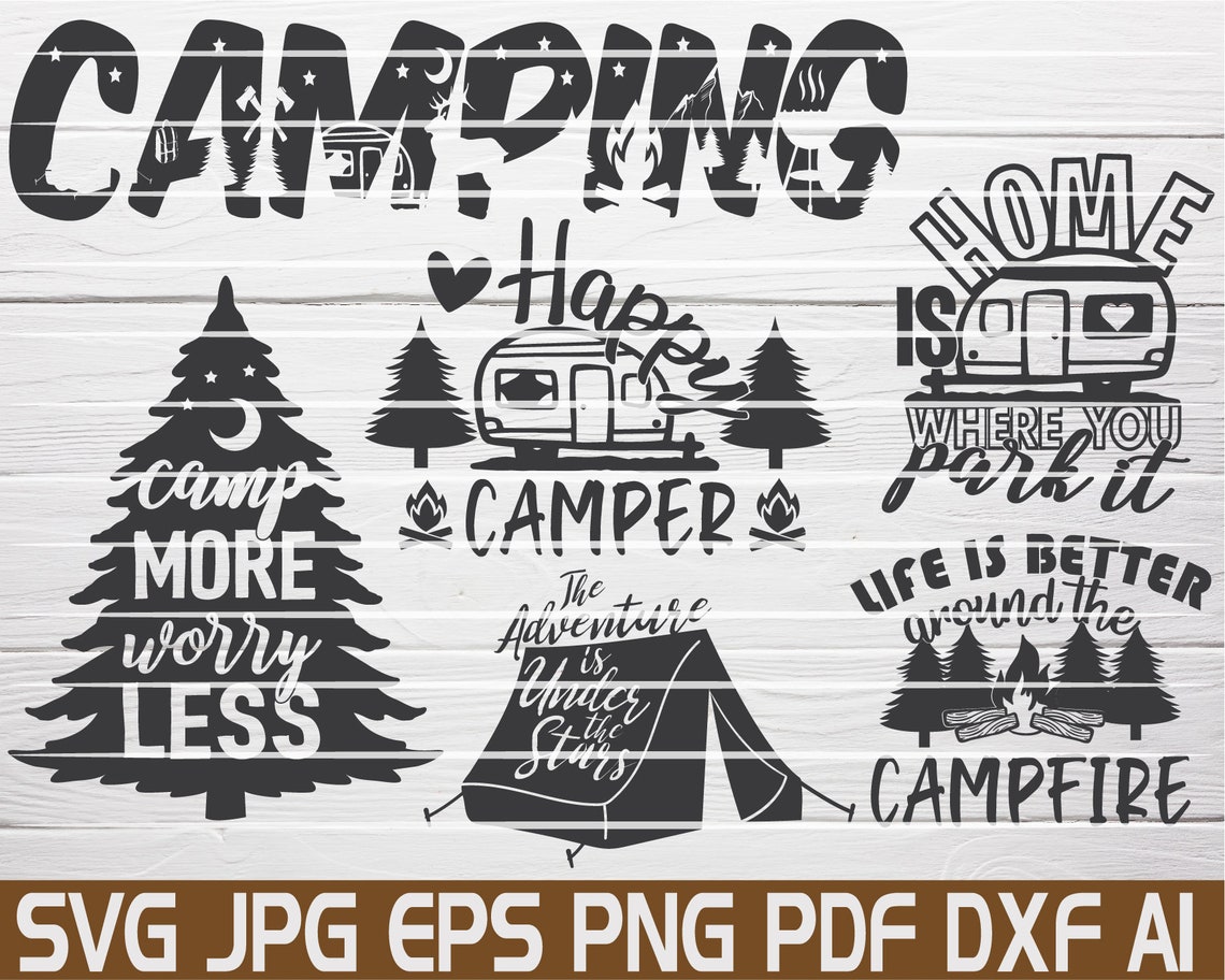 Camping Quotes Big Bundle Svg Files Vector Printable Camping | Etsy