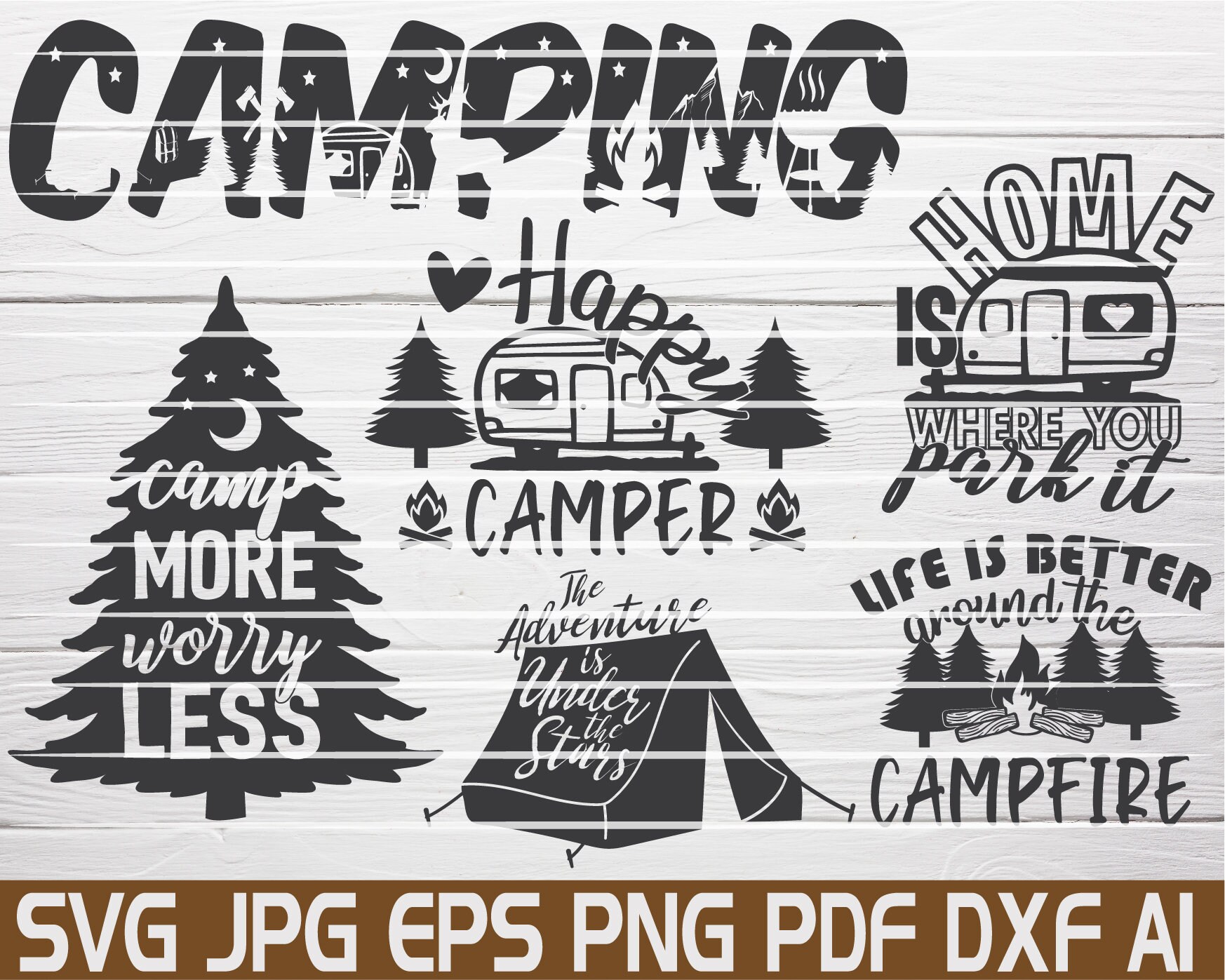 Camping Quotes Big Bundle Svg Files Vector Printable Camping - Etsy