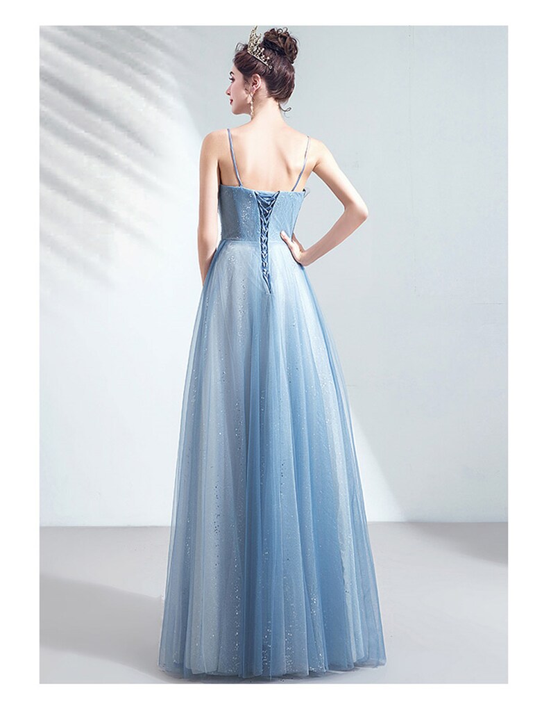 Vintage Royal Blue Evening Gown Sparkly Tulle Prom Dress Lace | Etsy