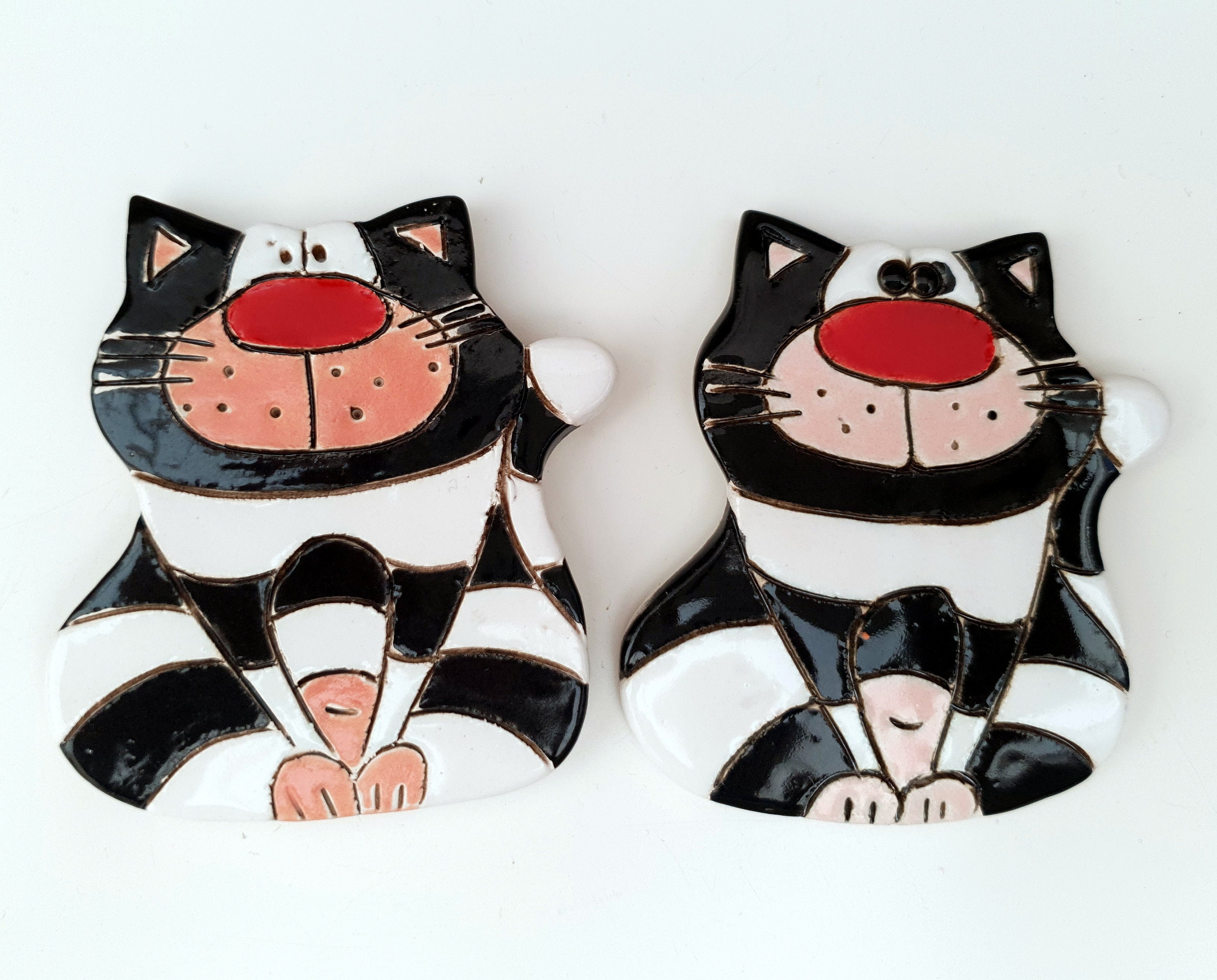 Cute magnet Ceramic magnet Cat magnet Fridge magnet | Etsy